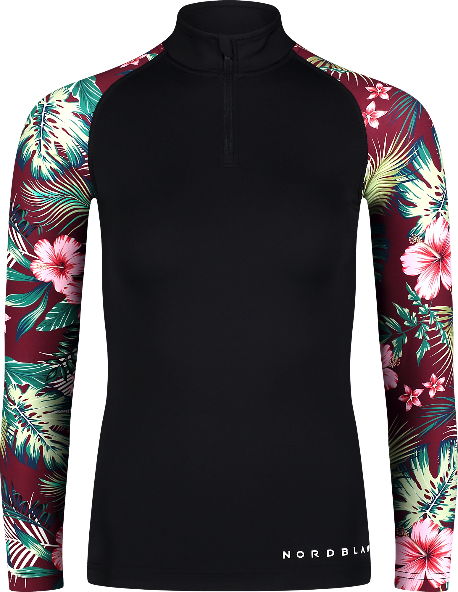 Dámské triko s UV ochranou NORDBLANC - Water - NBSLF7865 (Black/Flowers ...